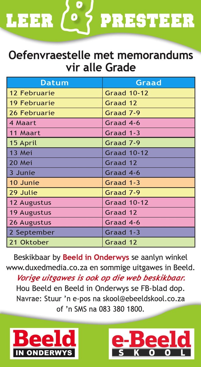 eBeeldskool - Tuisblad vir aanlynklasse Graad 8-12